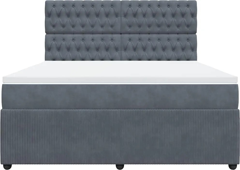 Box spring postel s matrací tmavě šedá 180x200 cm samet 3294713