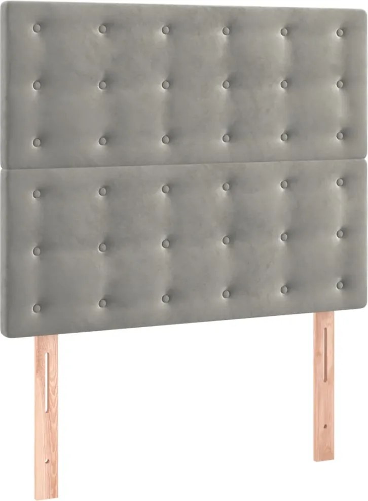 Box spring postel s matrací světle šedá 90x200 cm samet 3138061