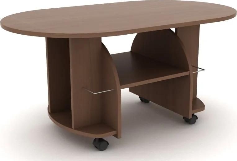 Bradop Oválný konferenční stolek Vít K12 pojízdný | Provedení: L - Olše