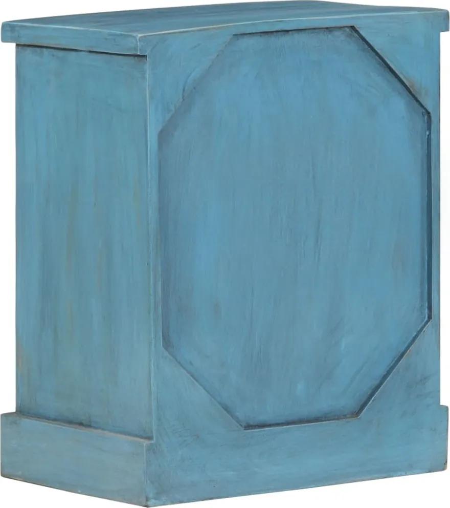 vidaXL Noční stolek masivní mangovníkové dřevo 40 x 30 x 50 cm modrý [246150]