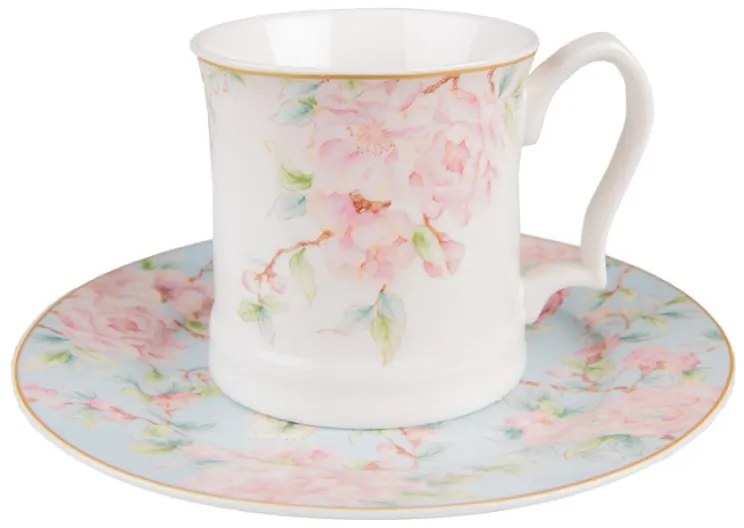 Porcelánový hrnek s růžovými květy Rosa – 414 ml