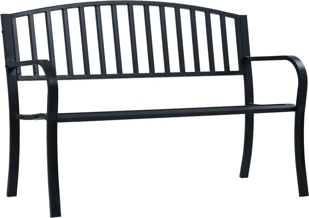 Zahradní lavice - ocel - černá | 125 cm