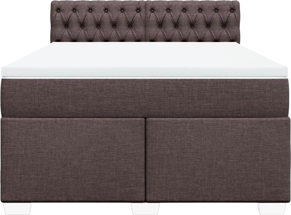 Box spring postel s matrací tmavě hnědá 140x200 cm textil 3285921