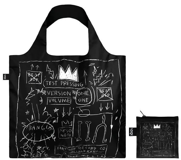Loqi Skládací nákupní taška JEAN MICHEL BASQUIAT Crown