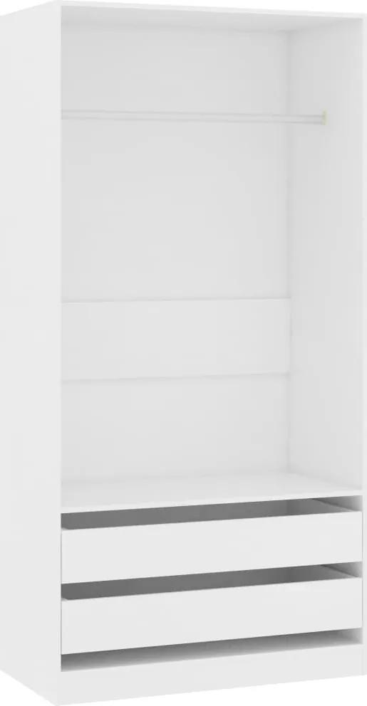 vidaXL Šatní skříň 100 x 50 x 200 cm dřevotříska [800603] Barva: bílá s vysokým leskem