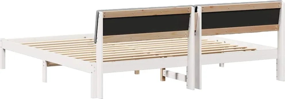 Rám postele s čelo Bílá a světle šedá 200 x 200 cm 3394352
