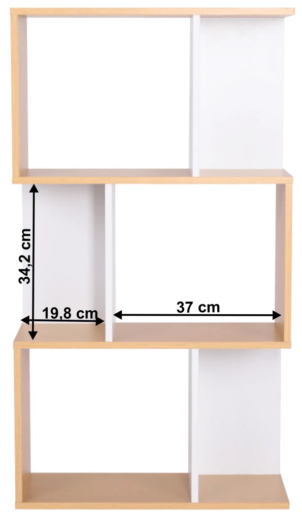 Kondela Regál, borovice / bílá, Erdem NEW TYP 1