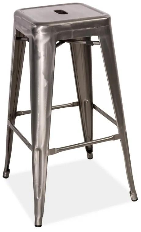 D4L Barová kovová židle OTORO kartáčovaná ocel