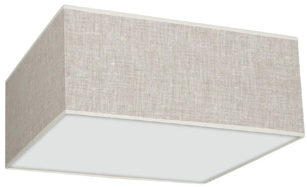 Stropní svítidlo Lino Square, 1x lněné stínítko, (bílé plexisklo), (40cm)