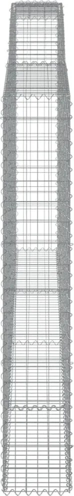 Klenutý gabionový koš 400 x 30 x 180/200 cm pozinkované železo 153529