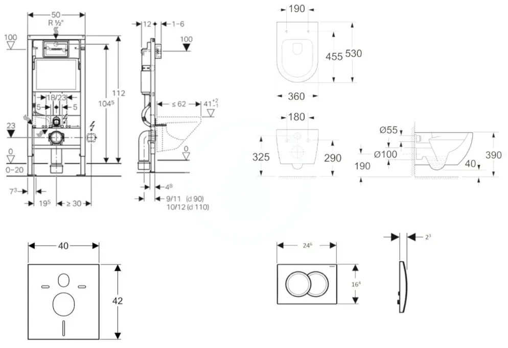 Geberit - Set předstěnové instalace, klozetu Oudee a sedátka softclose ...