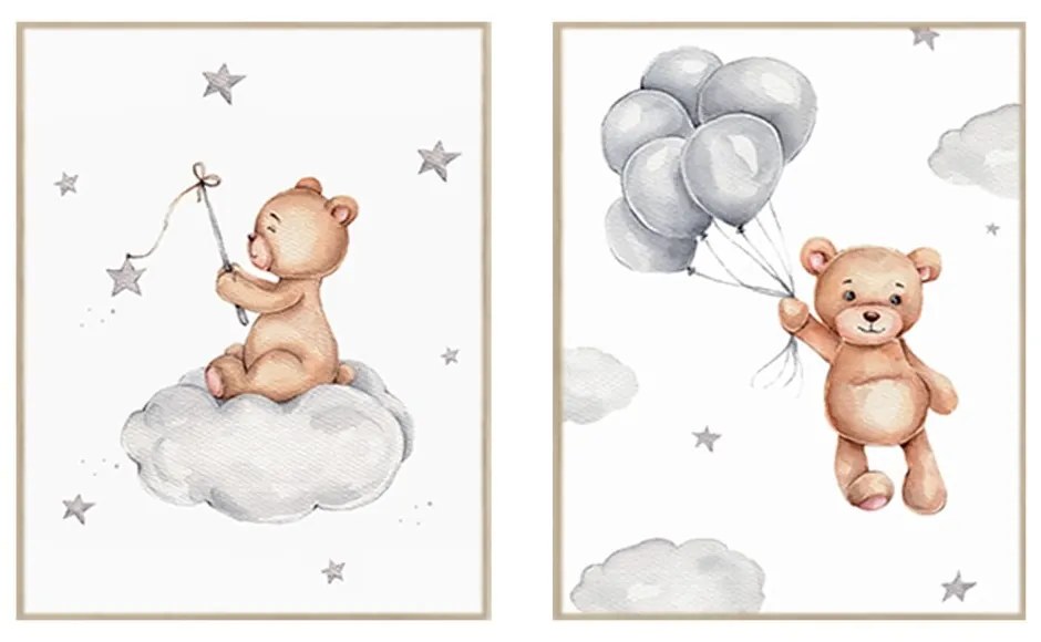 Dětské obrázky v sadě 2 ks 30x40 cm Teddy Bears – knor