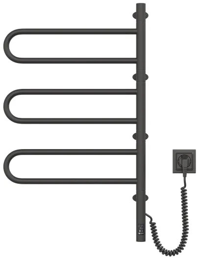 Elektrický otočný sušák na ručníky s term. FOUETTE 185W/230V 81,8 cm IP44 černá
