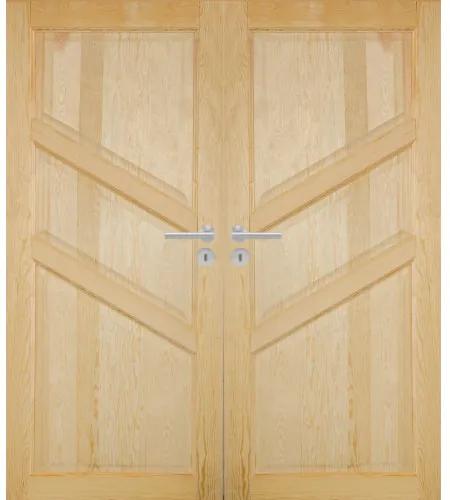 Archo - Dvoukřídlé dřevěné dveře dýhované z borovice Fresno 105555