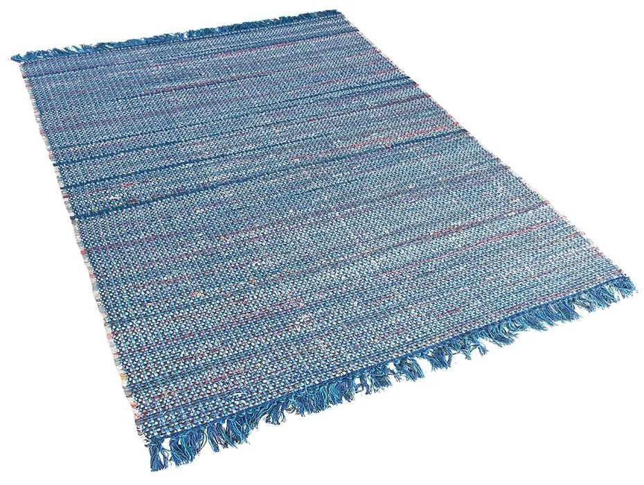 Modrý bavlněný koberec 140x200 cm - BESNI