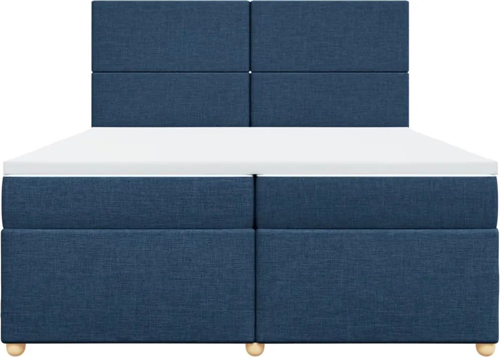 Box spring postel s matrací modrá 200x200 cm textil 3291386