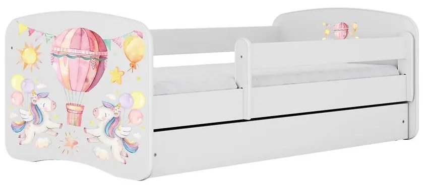 Dětská postel Babydreams+SZ+M bílá 70x140 Balónek
