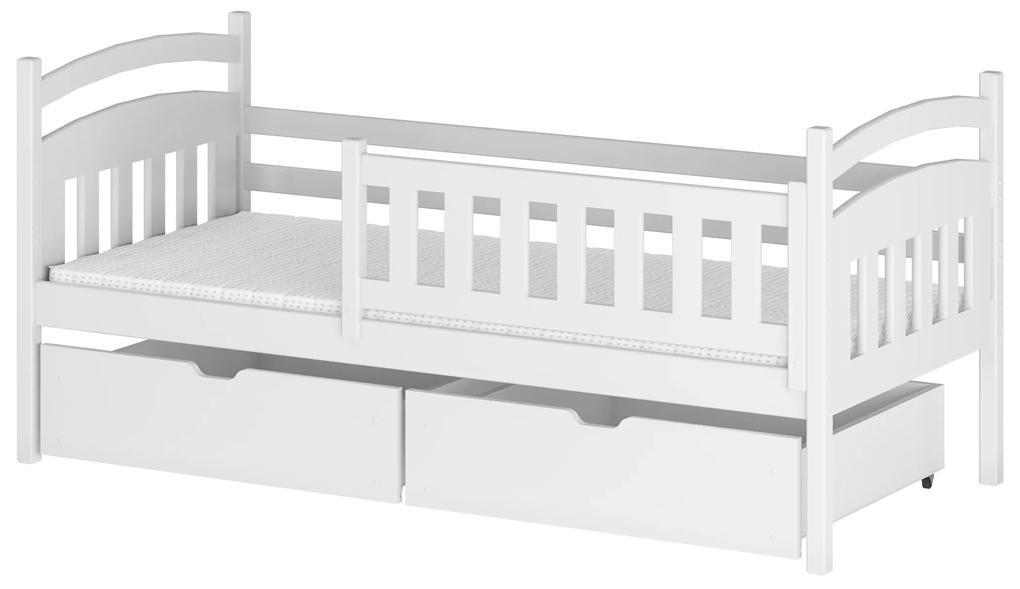 Dětská postel 90 cm Tarra (s roštem a úl. prostorem) (bílá). 1012909