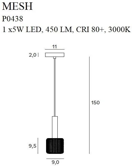 Maxlight Závěsné svítidlo Maxlight P0438 MESH I