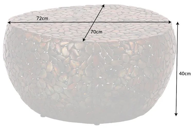 Massive home | Konferenční stolek STONE MOSAIC 72 CM měděný