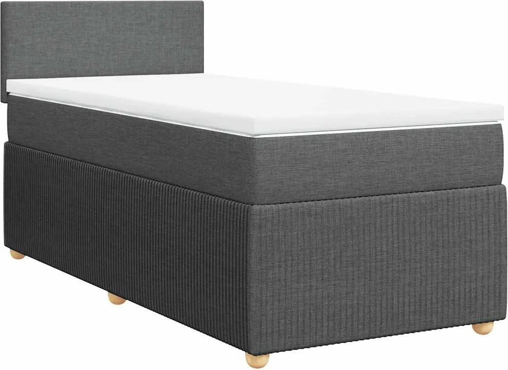 Box spring postel s matrací tmavě šedá 90x190 cm textil 3289605
