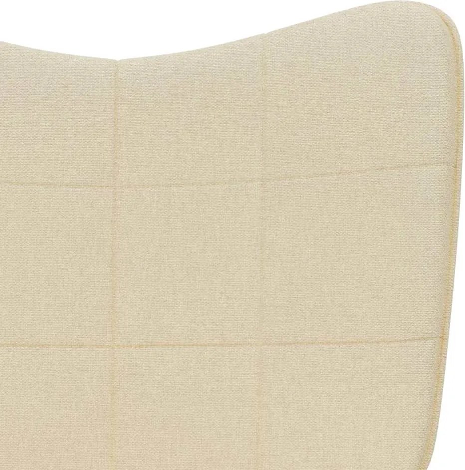 Houpací křeslo se stoličkou krémově textil 328020
