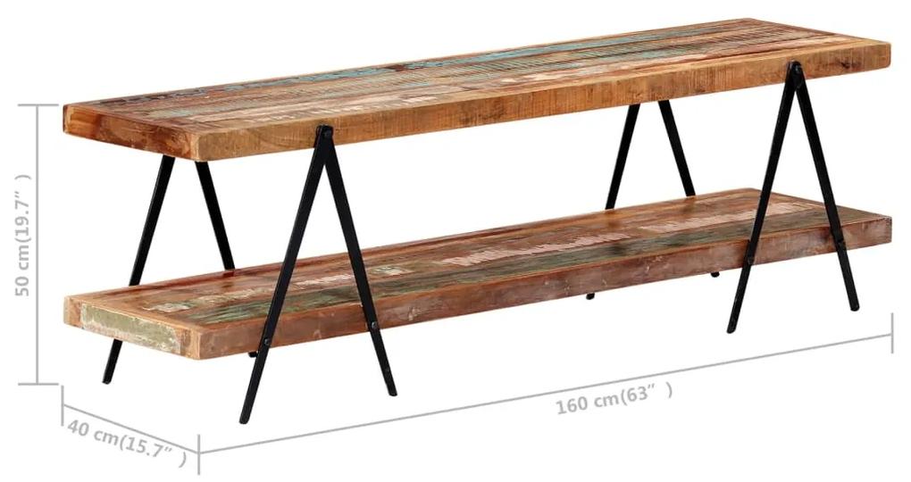 TV stolek 160 x 40 x 50 cm masivní recyklované dřevo - Default Title