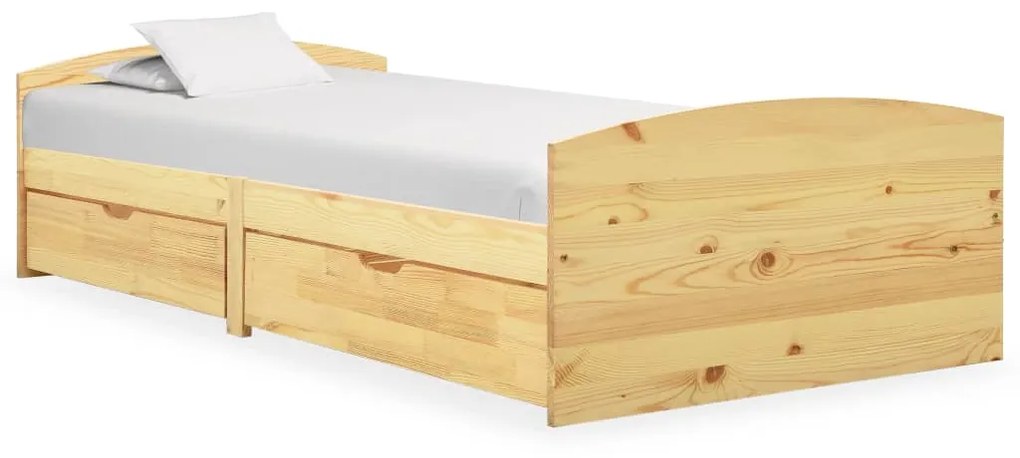 322154 vidaXL Rám postele se 2 zásuvkami masivní borové dřevo 90 x 200 cm