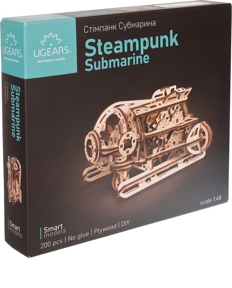 Ugears 3D mechanické puzzle Steampunk ponorka 200 ks