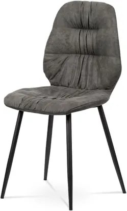 Jídelní židle LYON — v dekoru broušené kůže, šedá