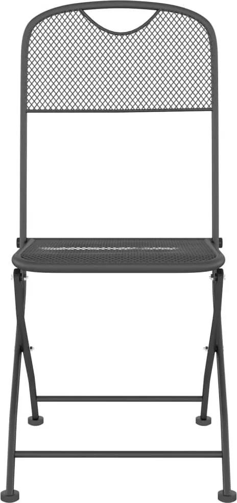 vidaXL Skládací zahradní židle 2 ks mřížka z tahokovu antracitové [317338]