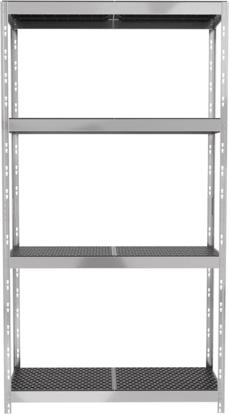 Venkovní kovový regál šedý, 4 úrovní, 180x100x38cm