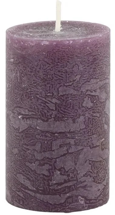 Fialová široká svíčka Macon Rustic plum - Ø 5*8cm/ 16h
