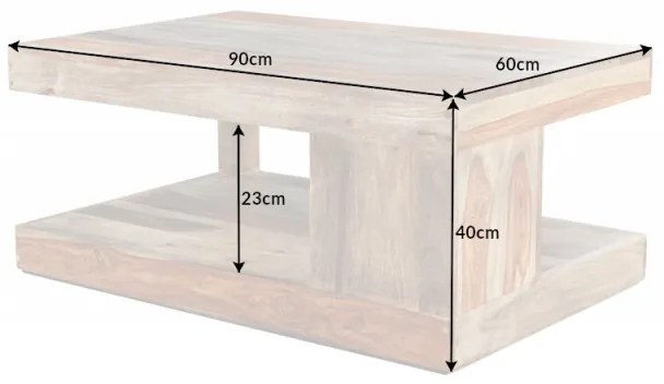 Konferenční stolek Giant 90cm Sheesham kouřová úprava/ 42544