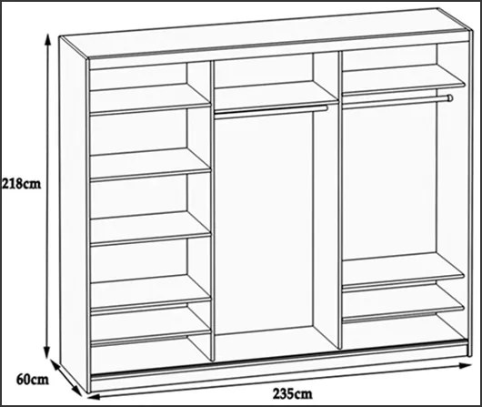 Šatní skříň Simply 235 cm - dub sonoma
