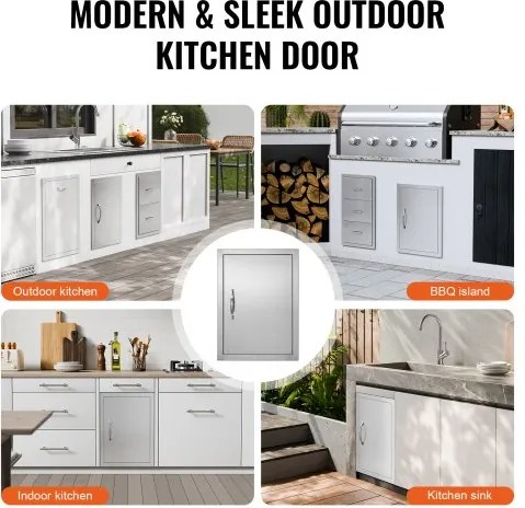 BBQ přístupová dvířka, 407 × 559 mm jednoduchá venkovní kuchyňská dvířka