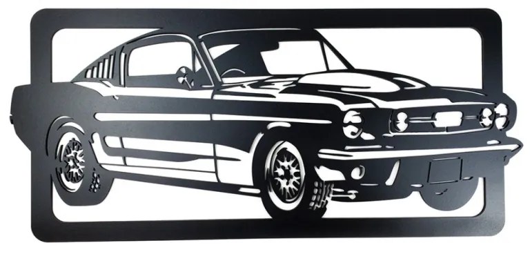 Dřevěná dekorace Auto Ford Mustang černá