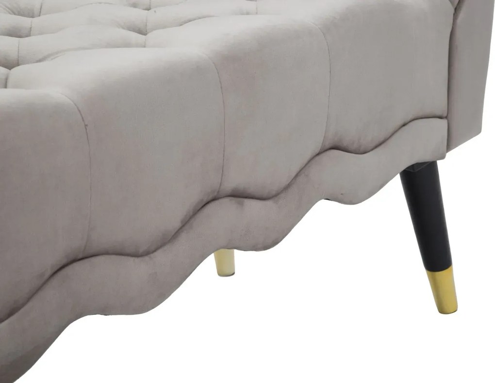 Lavice Paris 120 cm samet šedá/zlatá