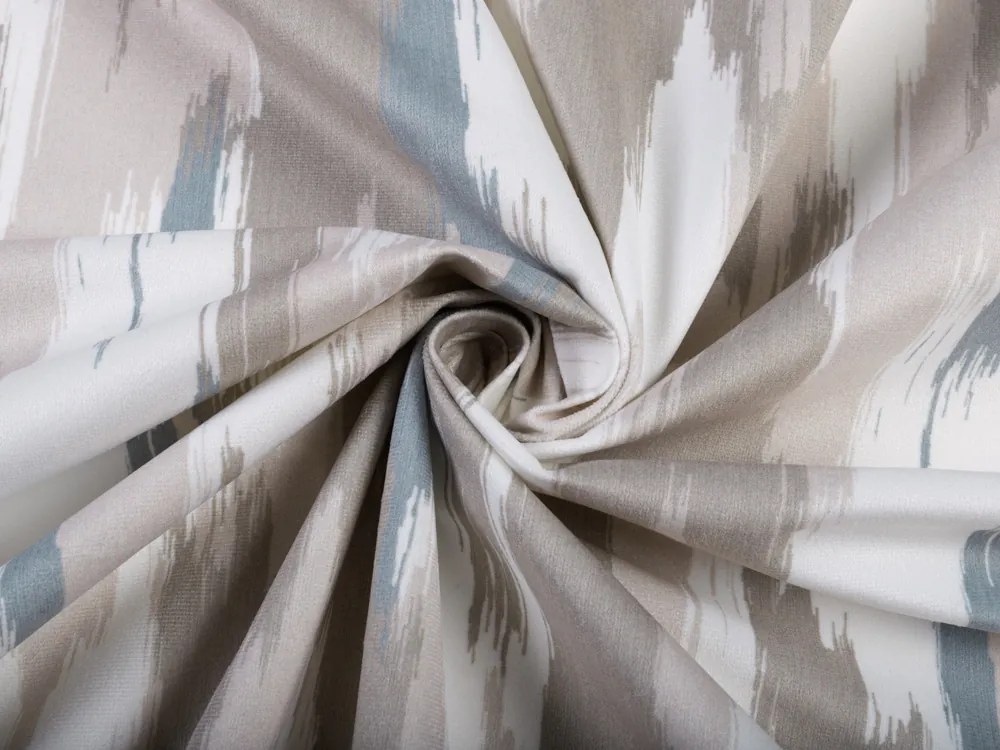 Biante Sametový povlak na polštář Tamara TMR-024 Šedo-béžovo-bílé žíhané pruhy 50 x 70 cm
