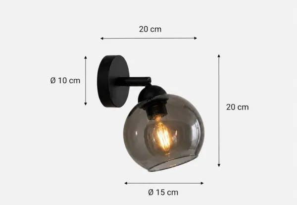 Nástěnné bodové svítidlo UNO 1xE27/60W/230V černá