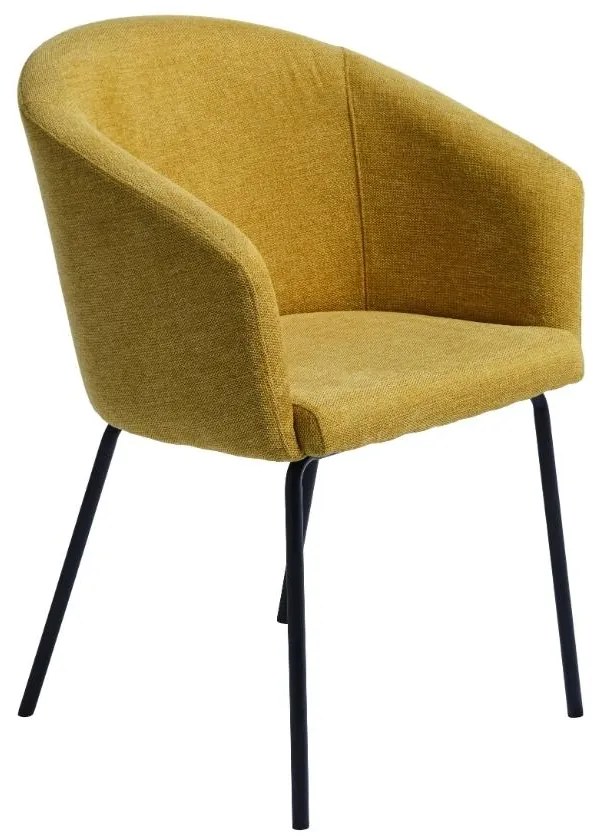 OnaDnes -20% Hořčicově žlutá čalouněná jídelní židle Unique Furniture Easton