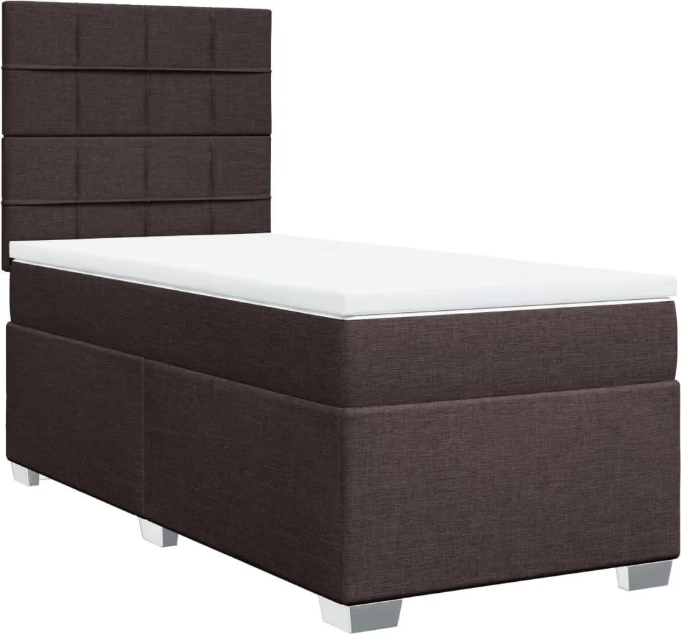 Box spring postel s matrací tmavě hnědá 100 x 200 cm textil 3290402