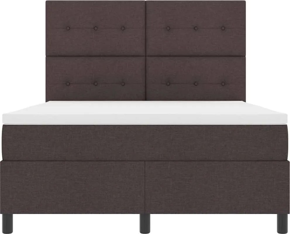 Postel s boxspringem s čelo Tmavě hnědá 140 x 200 cm textil 3339395