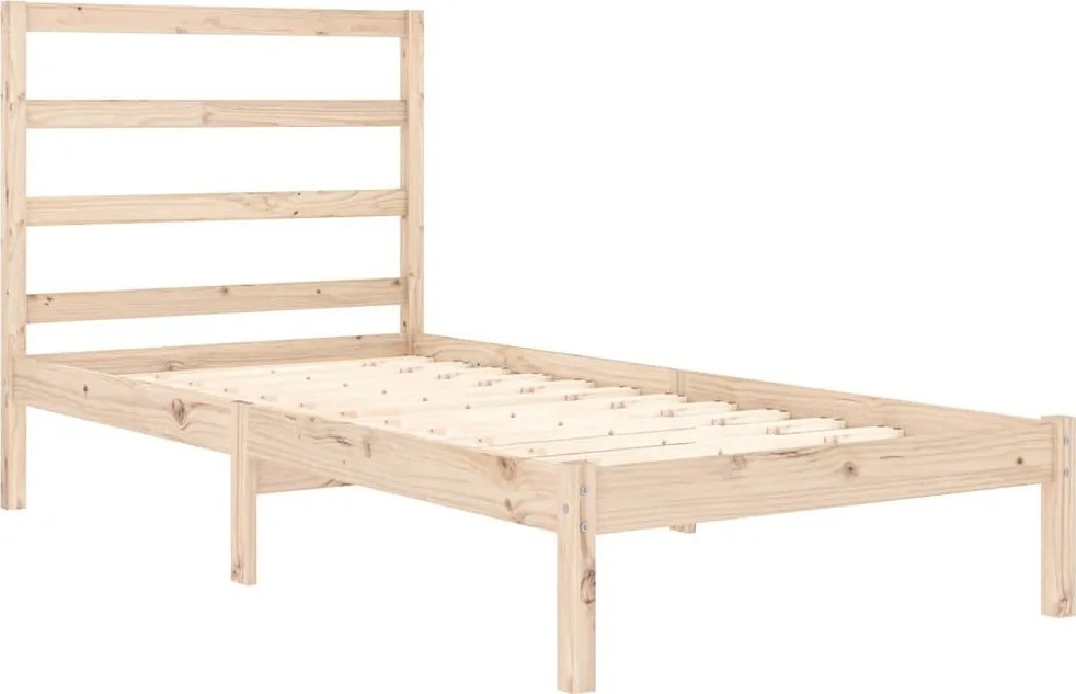 vidaXL Rám postele masivní dřevo 90 x 190 cm Single [3104901] Barva: Bílá