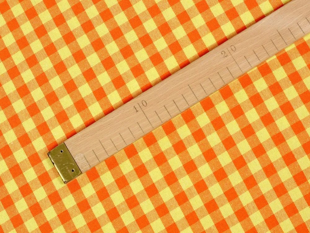 Biante Bavlněný povlak na polštář s lemem Olivia OL-006 Oranžovo-žlutá kostka malá 30 x 50 cm