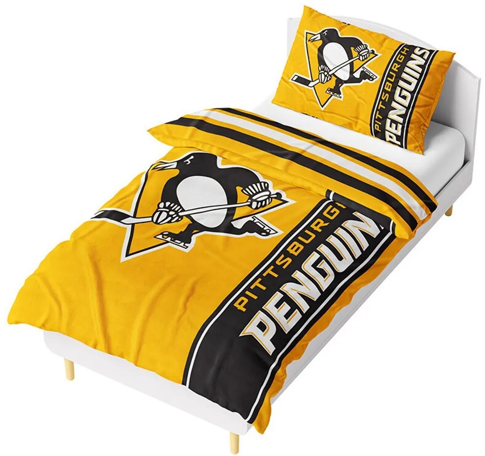 Mikroplyšové ložní povlečení NHL Pittsburgh Penguins - 70 x 90 cm + 140 x 200 cm