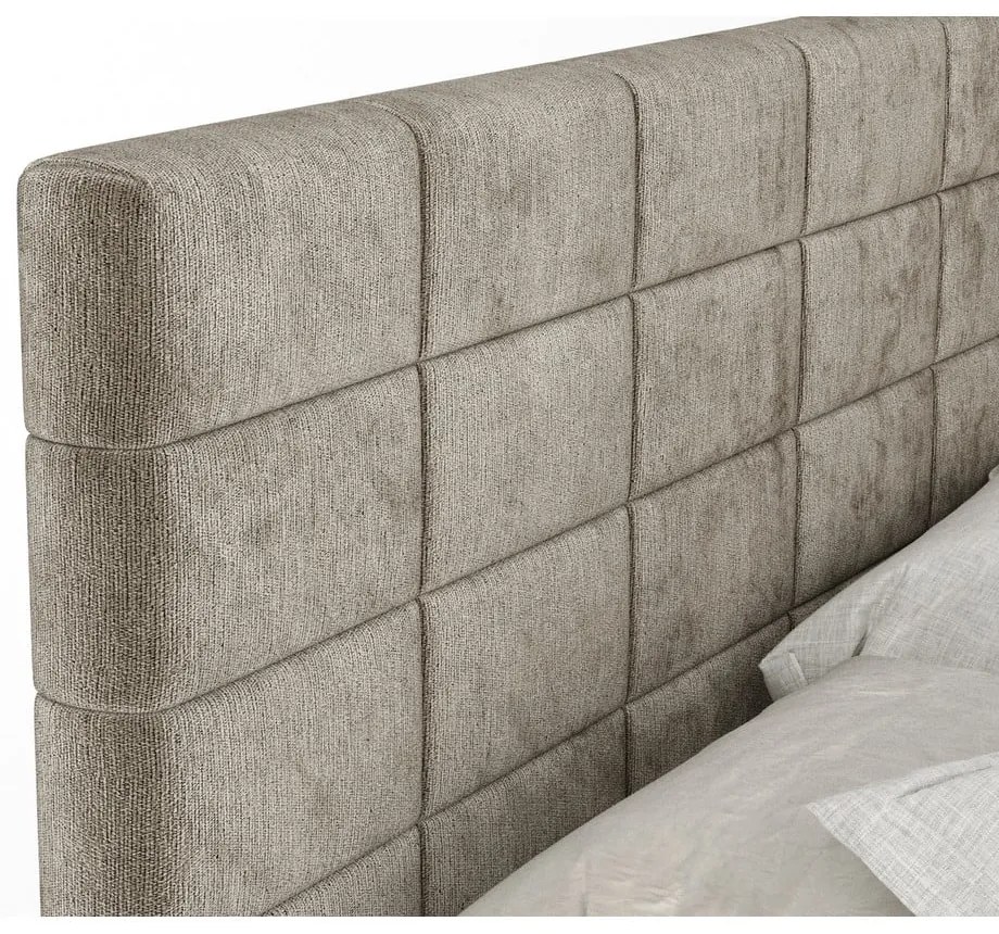 Světle hnědá boxspring postel s úložným prostorem 160x200 cm Ava – Maison de Rêve