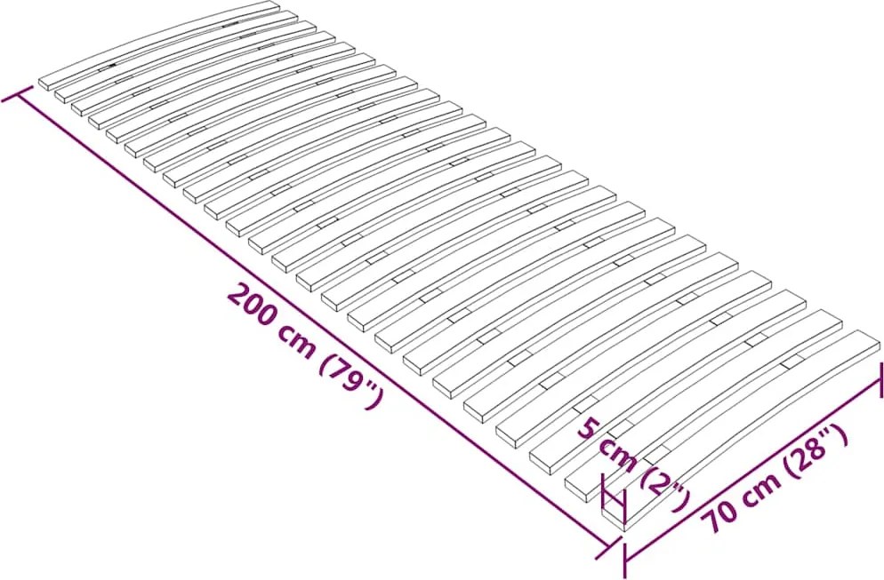 Náhradní lamely k posteli s 24 lamelami 70x200 cm 340075