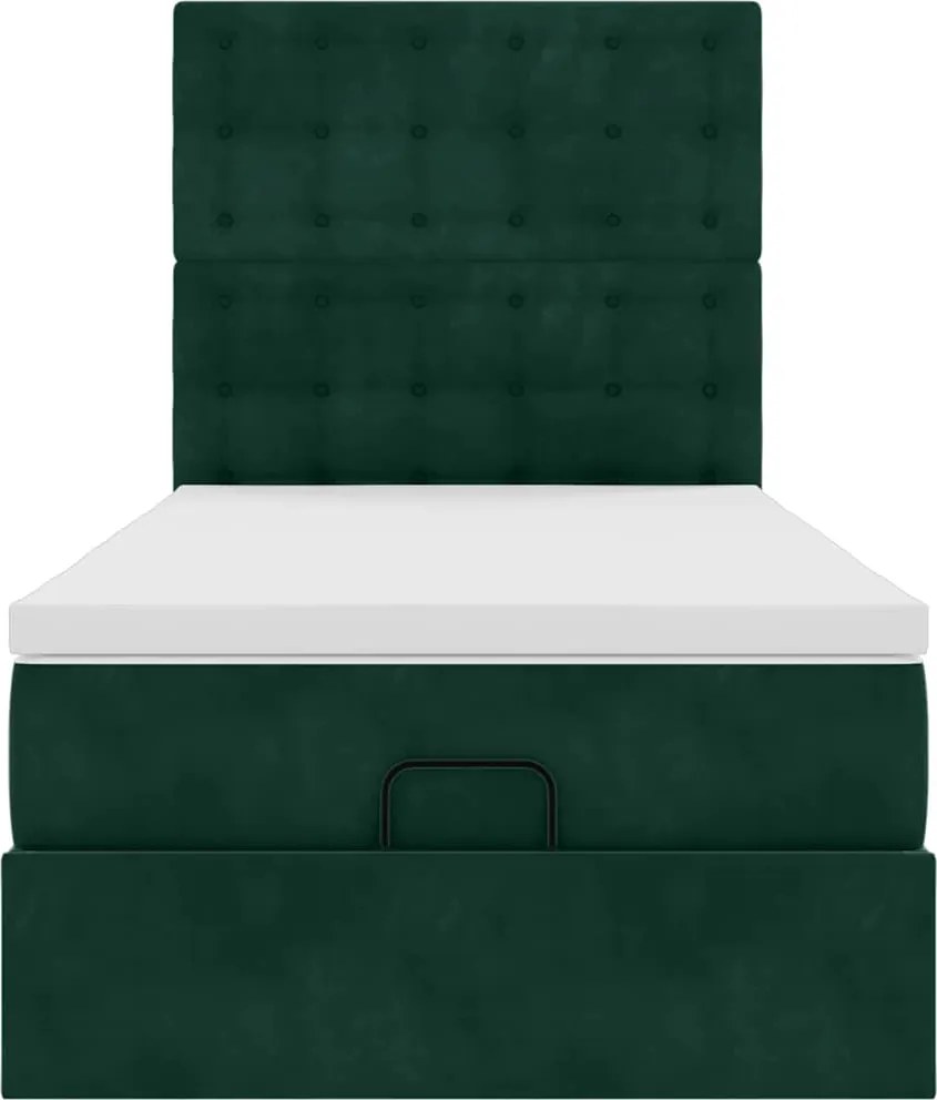Osmanský rám postele s matracemi tmavě šedá 90x190cm samet 3313586