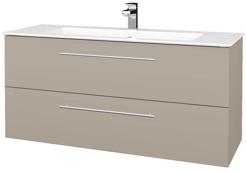 Dřevojas Koupelnová skříň GIO SZZ2 120 Varianta: N01 Bílá lesk / Úchytka T06 / D06 Ořech